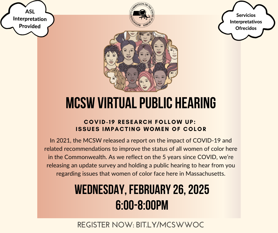MCSW Virtual Public Hearing - Women of Color - Massachusetts Commission ...